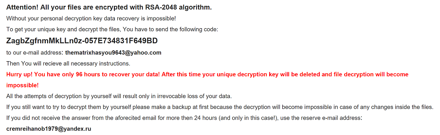 Remove Matrix ransomware and decrypt .matrix files - Sureshot Software